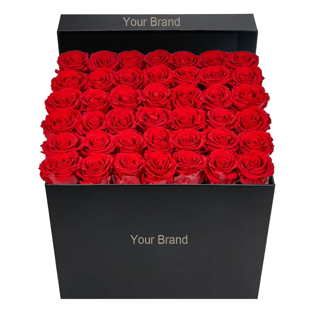 Elegant and Beautiful rose in square flower box for wholesale - Paper ...