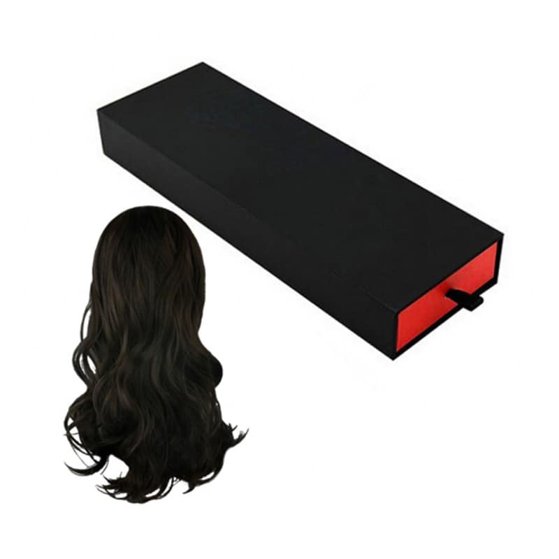 Matte black drawer cardboard hair extension box wholesale - Paper ...